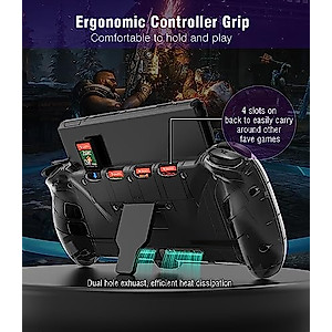 Dobe 𝙎𝙬𝙞𝙩𝙘𝙝 𝘾𝙤𝙣𝙩𝙧𝙤𝙡𝙡𝙚𝙧 𝙛𝙤𝙧 𝙉𝙞𝙣𝙩𝙚𝙣𝙙𝙤 𝙎𝙬𝙞𝙩𝙘𝙝/𝙊𝙇𝙀𝘿, One-Piece Joypad Switch Pro Controller for Handheld Mode, Ergonomic Handheld Switch Grip Controller with 6-Axis Motion Control, Turbo & Mapping