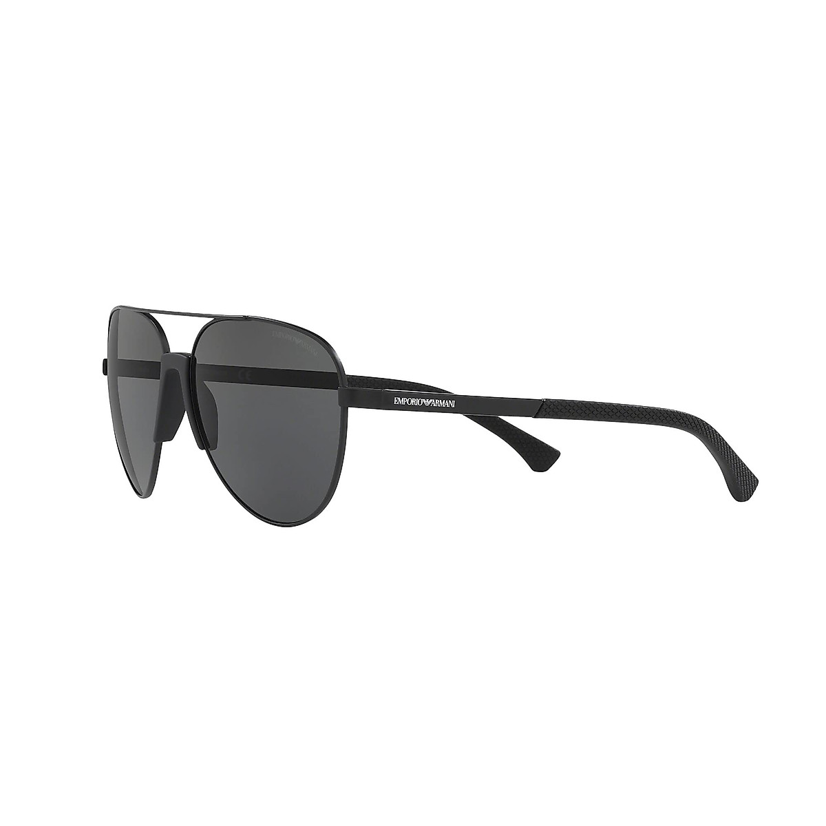 Emporio Armani Men's EA2059 Aviator Sunglasses, Matte Black/Grey, 61 mm