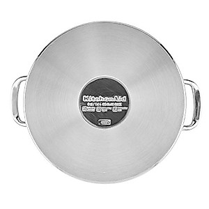 KitchenAid 3-Ply Base Brushed Stainless Steel Stock Pot/Stockpot with Lid, 8 Quart