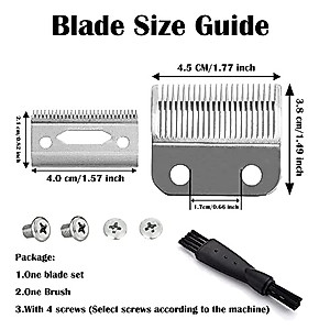 Replacement Blade for Wahl Clippers, Professional Precision 2 Holes Adjustable Hair Trimmer Parts Blades Compatible with Wahl 5 Star Series Cordless, Super Taper, Magic Clip Clipper for Barber