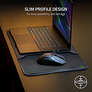 Razer 15" Protective Laptop Sleeve: Scratch & Water-Resistant - Padded Interior Lining - Snag-Free Velcro - Flip-Out Mouse Mat - Classic Black, RC21-01580100-R3M1