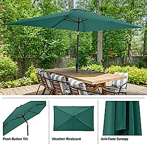 Pure Garden 50-LG1278 Hunter Green Rectangular Patio Umbrella Color