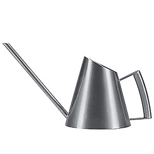 Fasmov 13.5 Oz Stainless Steel Watering Can Modern Style Watering Pot, Small Watering Can for Indoor Plants Houseplant Succulents Bonsai Office Desk Stainless Steel Mini Watering Can with Long Spout