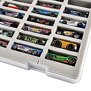 FULLCASE Case Compatible with Hot Wheels Cars Gift Pack. Toy Cars Organizer Storage Container Holds for Hotwheels Car 27pcs. Display Carrying Holder with 4 Size of Slots (Box Only)