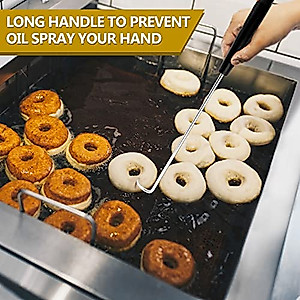 Joyfair Food Flipper Hook Set of 2 (17 In + 12 In), Pigtail Meat Turner Hooks for Barbecue Grilling Flipping Turning Steaks & Vegetables, Stainless Steel BBQ Grill Accessories for Right-Handed