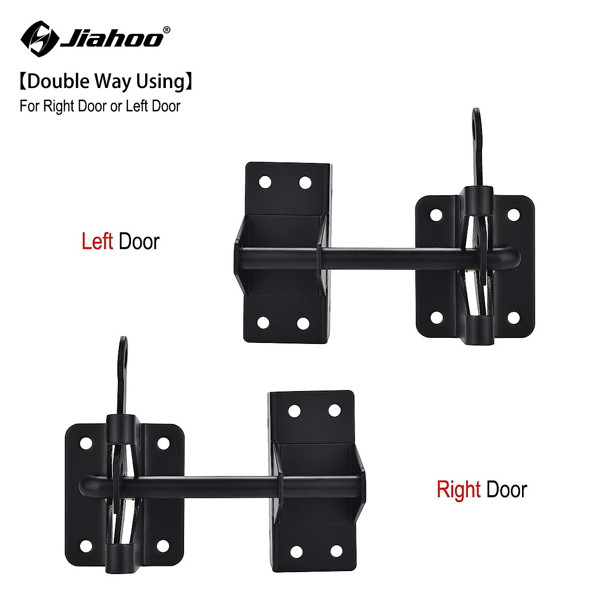 Heavy Duty Automatic Gate Latch for Wooden Fences,Self Locking Metal Gates for Vinyl Fence Outswinging Pool Gate Door Latches, Black