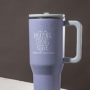 DIVERSEBEE 30 oz Insulated Stainless Steel Tumbler with Lid, Inspirational Birthday Thank You Gifts for Women, Mom, Wife, Girlfriend, Teacher, Her, Nurses, Best Friend, Travel Mug (Cloud)