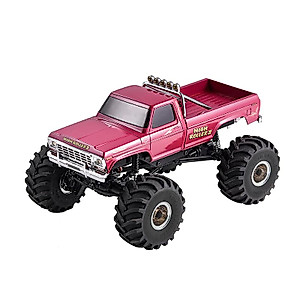 Helidirect FMS 1:24 FCX24 Max Smasher V2 Monster Truck RTR 4WD with G3 RC Transmitter and R3A Receiver - Remote Control Toy, RC Cars, RC Crawler, RC Monster Truck 1/24 (RED)