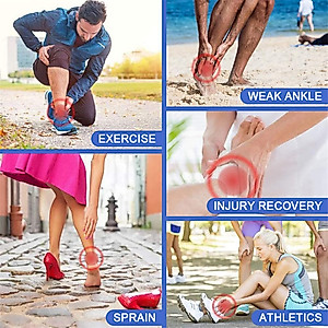 Ankle Support Brace Sleeves, 1 Pair Comfortable Ankle Brace Stabilizers with Adjustable Wraps, Breathable Ankle Bandages Protectors Guards for Sports, Joint Pain Relief, Injury Recovery (Black, L)