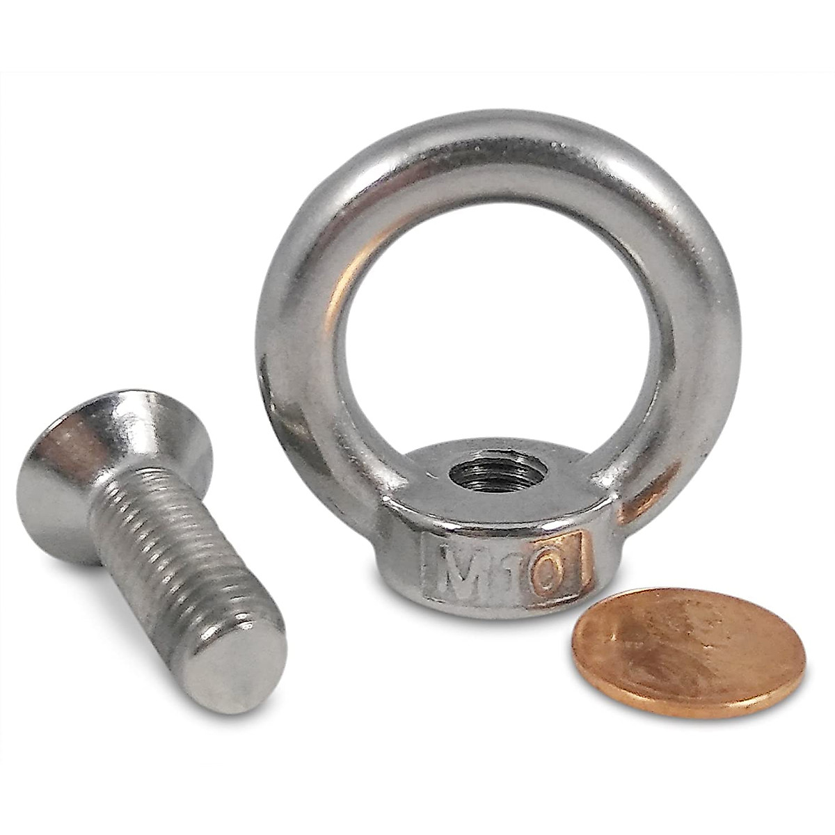 Brute Magnetics Eyebolt with Screw, M10 Stainless Steel Threaded Ring, Countersunk Screw Fishing Magnets Accessories, Heavy Duty Eyebolt for Magnet Fishing, Industrial Strength