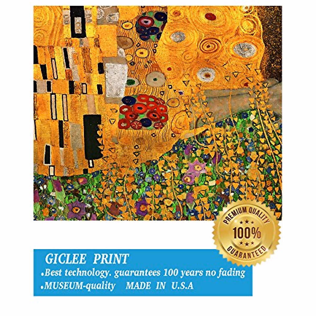 Eliteart-The Kiss by Gustav Klimt Giclee Art Canvas Prints