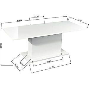Homy Casa Inc Ethiopia HIGH Glossy White B Table
