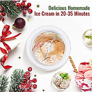 Ice Cream Maker, Mix-ins, Milkshakes, Frozen Yogurt, Sorbet, Gelato Soft Serve Machine with Auto Shut-off Timer, 1.5 Quart Container & Lid Removable Inner Bowl, Gifts for Kids Home