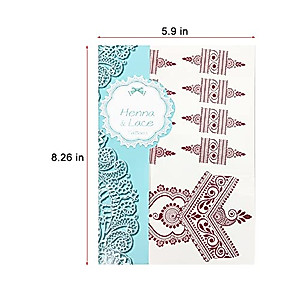 PPVWEY 10 Sheets Henna Tattoos Temporary Henna Stickers 10Pcs Brown Tattoo Stickers Women Body Art Stickers for Wedding Party(10pcs Brown)