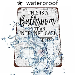 Mesibo Funny Sarcastic Metal Tin Sign Bathroom Decor Signs This Is Bathroom Not An Internet Cafe Shit & Split 12x8 Inches