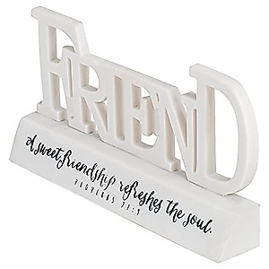 Dicksons Friend Friendship Refreshes The Soul Proverbs 27:9 Resin Stone Tabletop Word Plaque