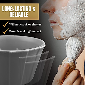 TIMELESS RAZOR Gray Shaving Bowl w/Ridges - Mixes Mens Shaving Cream & Shaving Soap - Durable & Holds Heat Longer - Whip a Quick, Rich & Thick Lather - USA Made