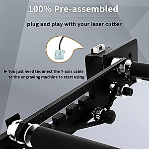 Longer Laser Engraver Rotary Roller, a Good Partner for Laser Engraving Machine， Y-axis Laser Engraver Attachment 360° Rotation, 6-100mm Engraving Space, Compatible with Other Brands of Engraver