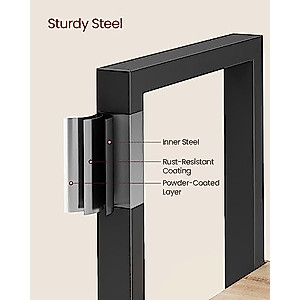 VASAGLE 5-Tier Bookshelf, Book Shelf, Industrial Bookcase, with Steel Frame, for Living Room, Home Office, Bedroom, 9.4" D x 24.4" W x 65" H, Rustic Walnut + Black