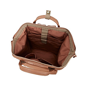 Kah&Kee Leather Backpack Diaper Bag with Laptop Compartment Travel School for Women Man (Tan Pink, Large)