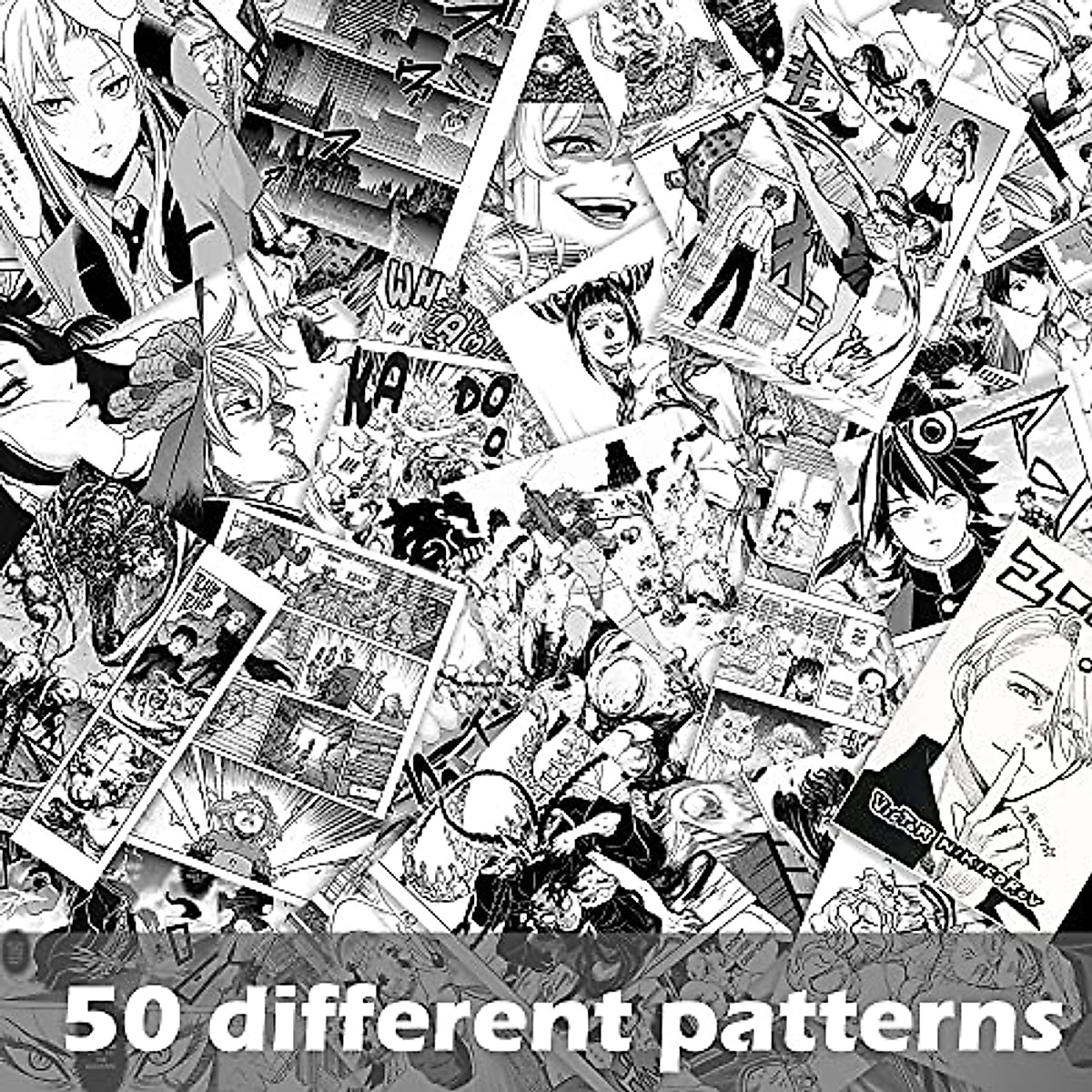 DESERT CAMEL Anime Wall Collage Kit,Anime Stuff Pictures 50Pcs Anime Posters for Room Aesthetic,Anime Room Decor,Anime Manga Panels for Teens Girls Boys Dorm Bedroom Anime Wall Art