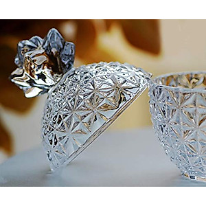 Crystal Glass Pineapple Embossed Candy Jar Candy Dish Food Storage Jar with Lid