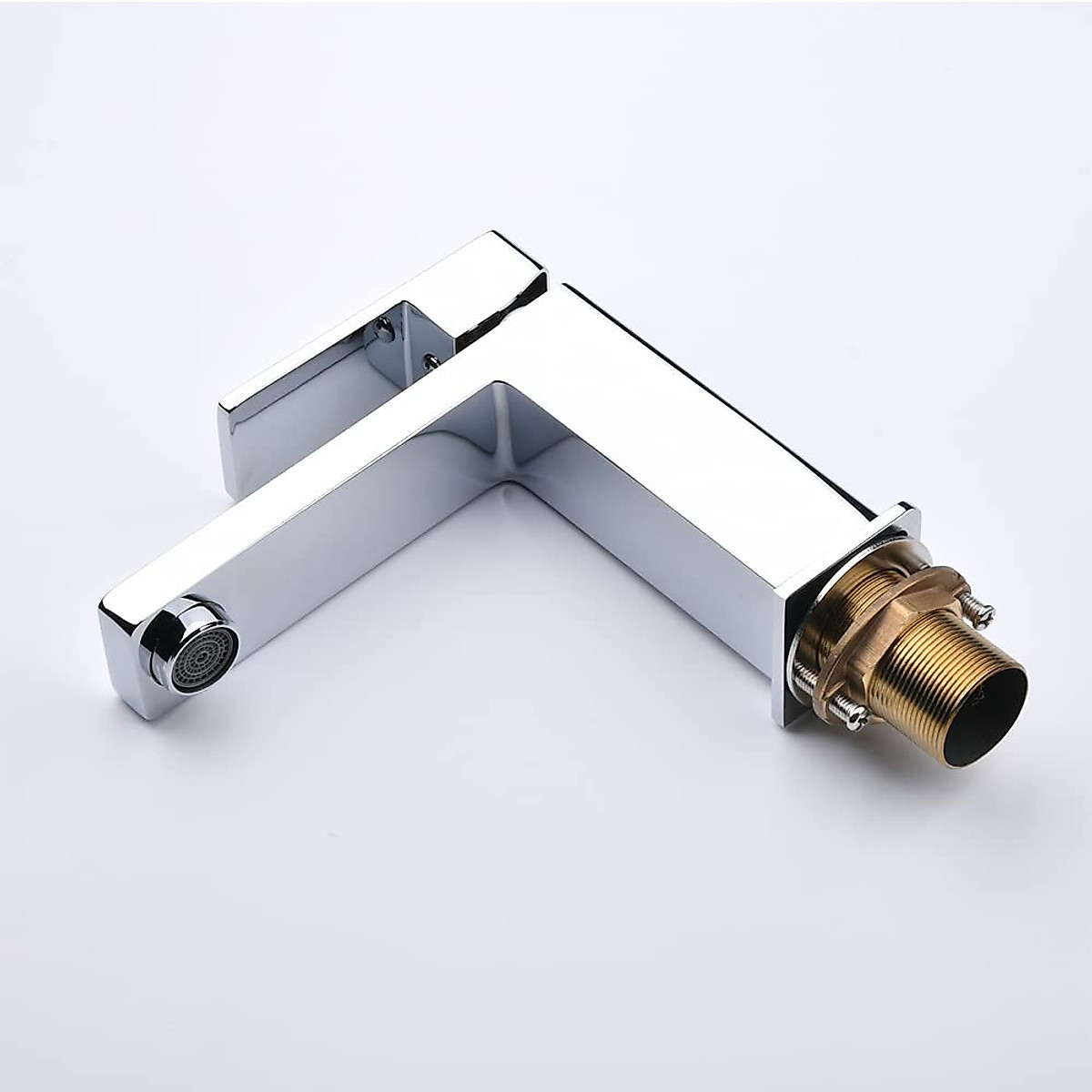 Single Hole Bathroom Faucet Chrome, NEWRAIN Single Handle Brass Sink Faucet Bathroom Single Hole with Pop Up Sink Drain Assembly and Water Faucet Supply Lines