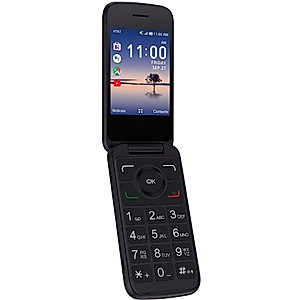 AT&T Prepaid - Alcatel SMARTFLIP, 4GB Memory, 2.8 Dual Display, Bluetooth, WiFi, Big Buttons - Black (Renewed)