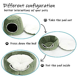 Guinea Pig Cave Beds Guinea Pig Hideout Cozy Hideout for Chinchilla Ferrets Hedghog (Grey, Pumpkin)