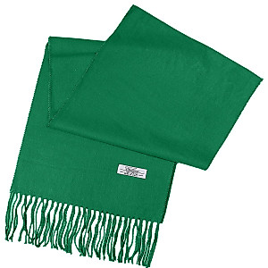 Falari Men Women Unisex Cashmere Feel Scarf 78" X 12" Solid Color Kelly Green A19-22