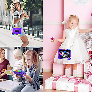 BMOUO iPad Air 5th/4th Generation Case (10.9”, 2022/2020), iPad Pro 11 Case 2022/2021/2020, Shockproof [360 Rotating Stand] [Hand Strap] [Pencil Holder] Kids Case for iPad Air 5/4,iPad Pro 11”, Purple