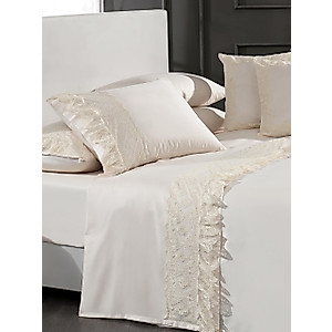 Royaltexta- 100% Organic Bed Sheets California Queen Sheet Set, Bedsheets, 8 Piece Set, Solid Crisp Percale Weave Sheets, Hotel Like Sheets, Deep Pocket Sheets (Fits Upto 15" Mattress)