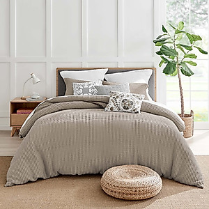 Levtex Home - Mills Waffle Beige Fawn Duvet Cover Set - King/Cal King Duvet Cover + Two King Pillow Cases - Beige Fawn Waffle Weave - Duvet Cover (106 x 94in.) and Pillow Case (36 x 20in.) - Cotton