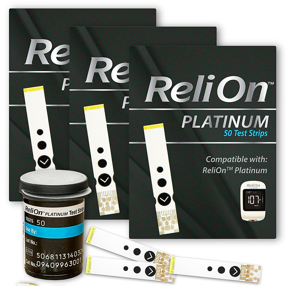 Relion Test Strips- Platinum 50 Count Testing Blood Glucose (Pack of 3), Boxed by Fusion Shop Store