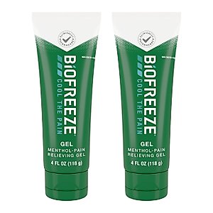 Biofreeze Gel Menthol Pain Relieving Gel 4 FL OZ Tube (Pack Of 2) For Pain Relief Associated With Sore Muscles, Arthritis, Simple Backaches, And Joint Pain (Packaging May Vary)