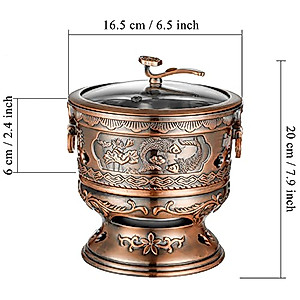 Stainless Steel Food Warmers, Dish Catering Heating Plate Stove Buffet with Pans and Fuel Holders for Buffets Caterings Parties Buffet Server Warming Tray/Red Copper