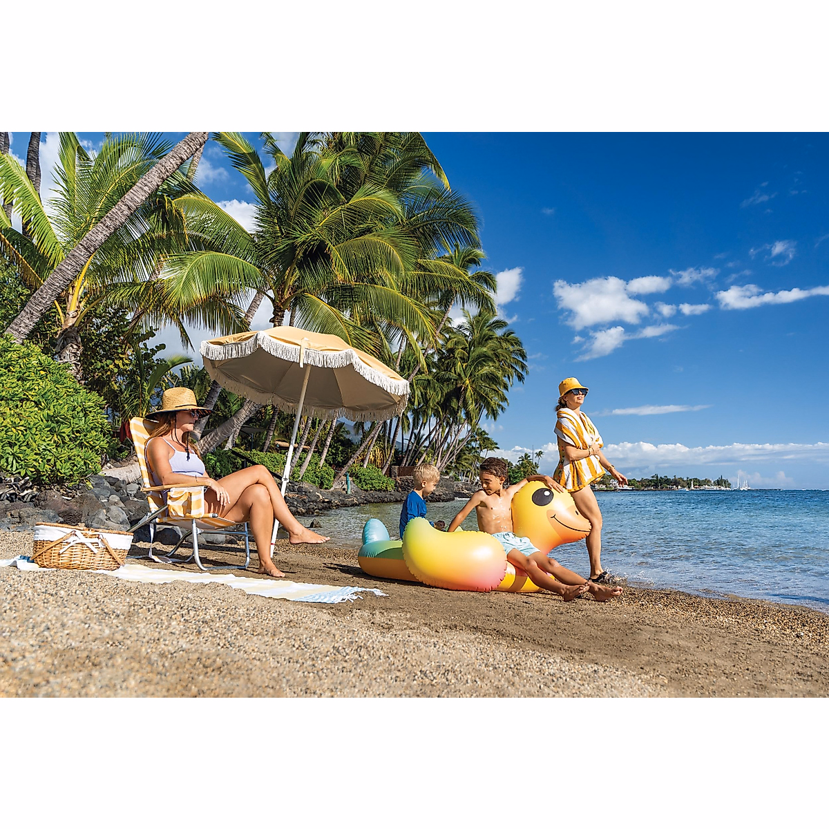 INTEX Baby Duck Inflatable Pool Float: Animal Pool Toy for Kids – 2 Heavy-Duty Handles – 220lb Max Weight Capacity – 63" x 46.5" – for Ages 3+