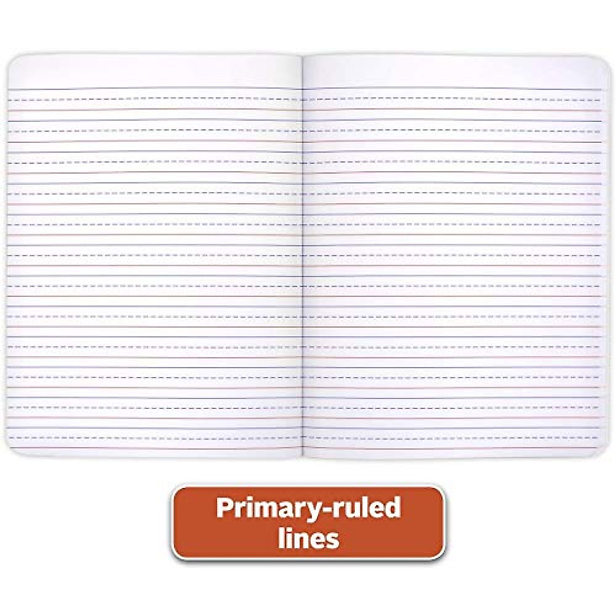 Mead Primary Composition Notebook K-2, 6 Pack Primary Ruled Composition Book, Color May Vary, Grades K-2 Writing Dotted Lined Notebook, 100 Sheets (200 Pages) 489902ELG