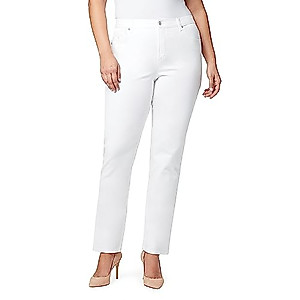 Gloria Vanderbilt Women's Size Amanda Classic High Rise Tapered Jean, Vintage White, 22 Plus Short