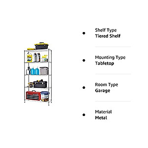 FDW 14''Dx36''Wx72''H 5-Shelf Wire Shelving Large Storage Shelves Adjustable Metal Shelves Heavy Duty Height Commercial Grade Steel Layer Shelves 1250 LBS Capacity,Chrome