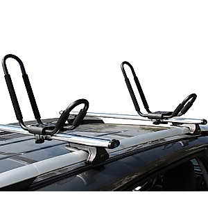 TMS J-Bar Rack HD Kayak Carrier Canoe Boat Surf Ski Roof Top Mounted on Car SUV Crossbar