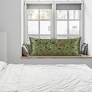 Camo Forest Body Pillow Covers Decorative Soft Bedding Satin Pillowcase with Zipper Closure Cooling Breathable Long Pillow Case-21"x 54"
