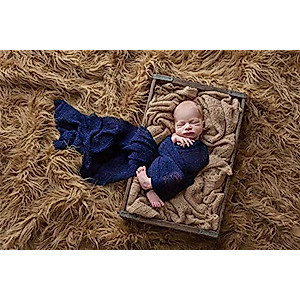 Outgeek Newborn Baby Photography Props 4 Pack Long Ripple Wrap DIY Newborn Photography Wrap (White, Pink, Navy and Lilac)