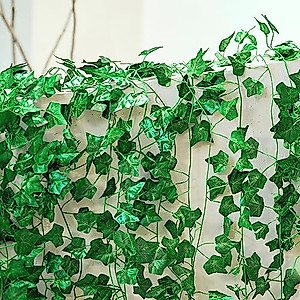 Dolicer 6 Strands 42Ft Fake Vines for Bedroom, Artificial Ivy Garlands with Fake Leaves, Fake Ivy Vines Greenery Garlands, Hanging Vines Fake Plants for Wall Decor Wedding Room Party Garden Aesthetic