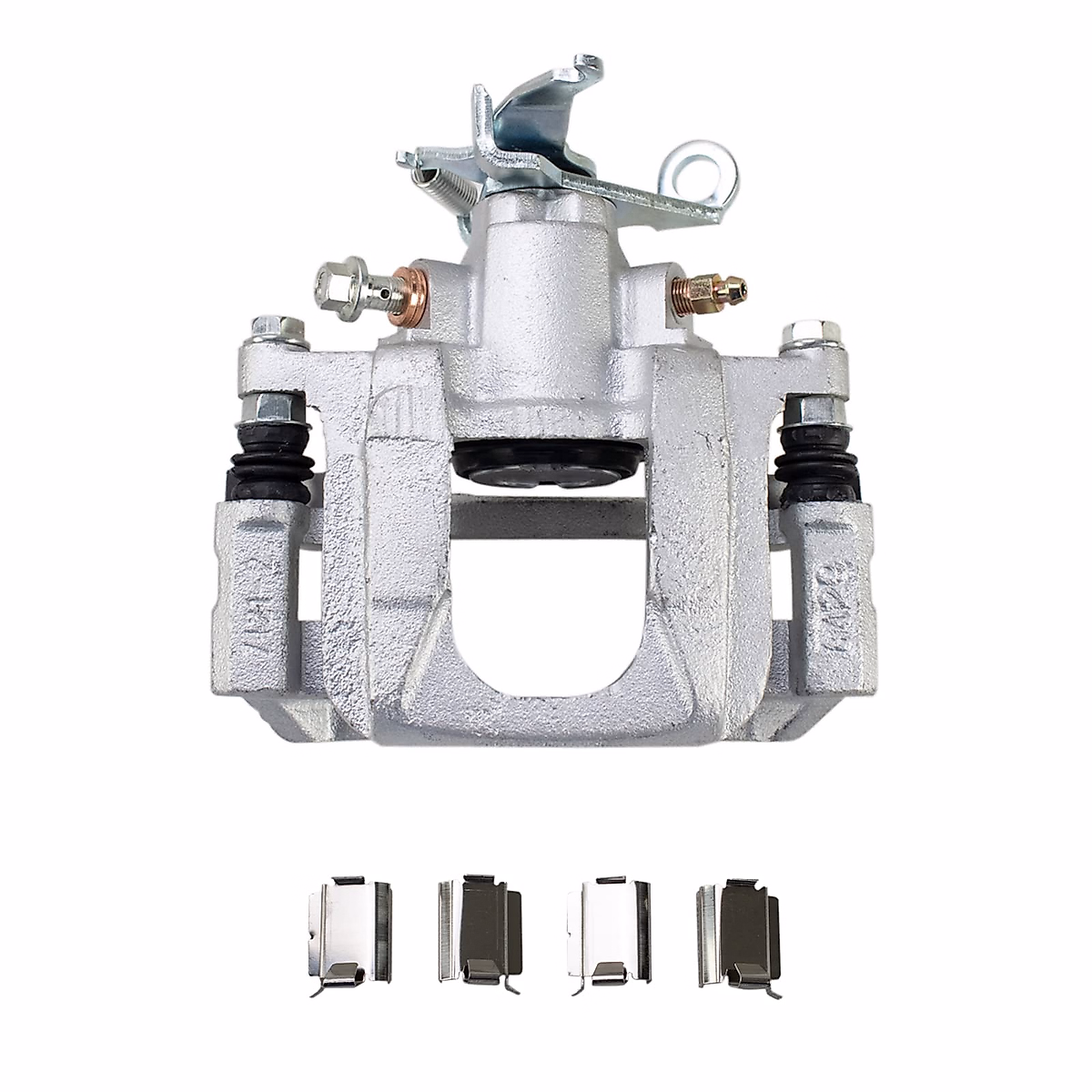 TRQ Rear Brake Pad & Rotor Kit Brake Caliper Brake Pads Brake Rotor Semi-Metallic Premium G-Coated Compatible with 2009-2013 Dodge Journey