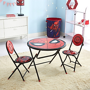 Marvel Spiderman 3 Piece Foldable Round Table and Chair Set, Ages 3+