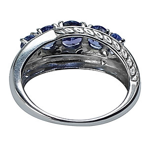 Carillon 0.95 Carat Tanzanite Oval Shape Natural Non-Treated Gemstone 925 Sterling Silver Ring Engagement Jewelry for Women & Men