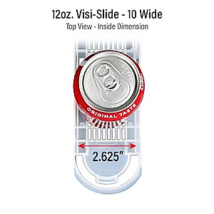 Display Technologies Visi-Slide Gravity Fed Organizer for 12/16oz low ring Beverages on flat and angled shelves in Cold Vaults & Coolers (Pack of 2)