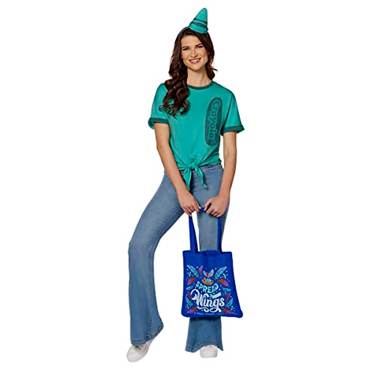 Spirit Halloween Crayola Adult Spread Your Wings Blue Crayon Costume Kit - XL | Officially Licensed | Easy Halloween Costume | Group Costumes
