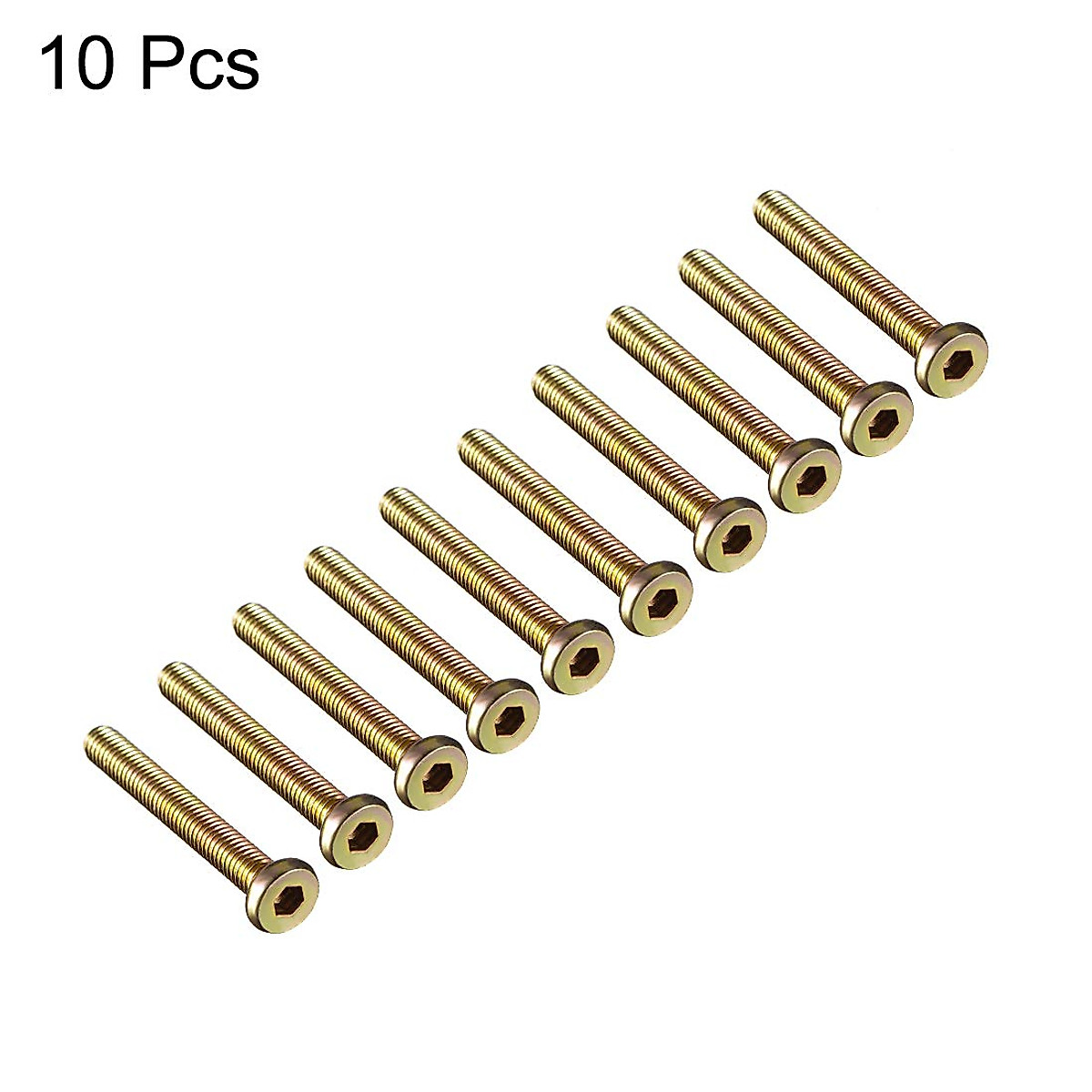 uxcell M6x45mm Furniture Bolt Hex Socket Drive Round Head Screw Zinc Plated 10pcs